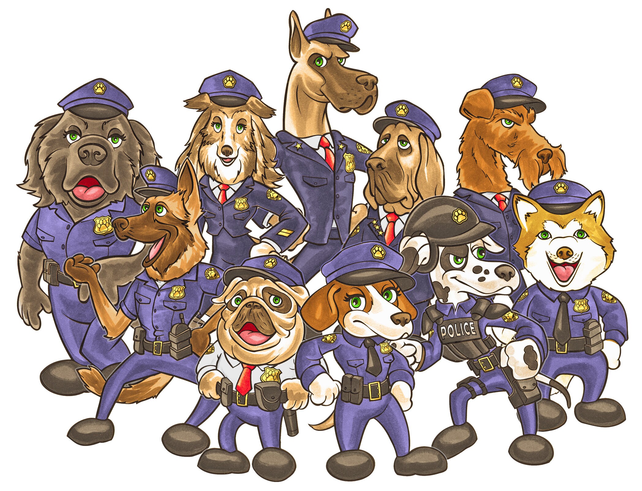 Police Dogs Cartoon Coloring Pages - Etsy Australia