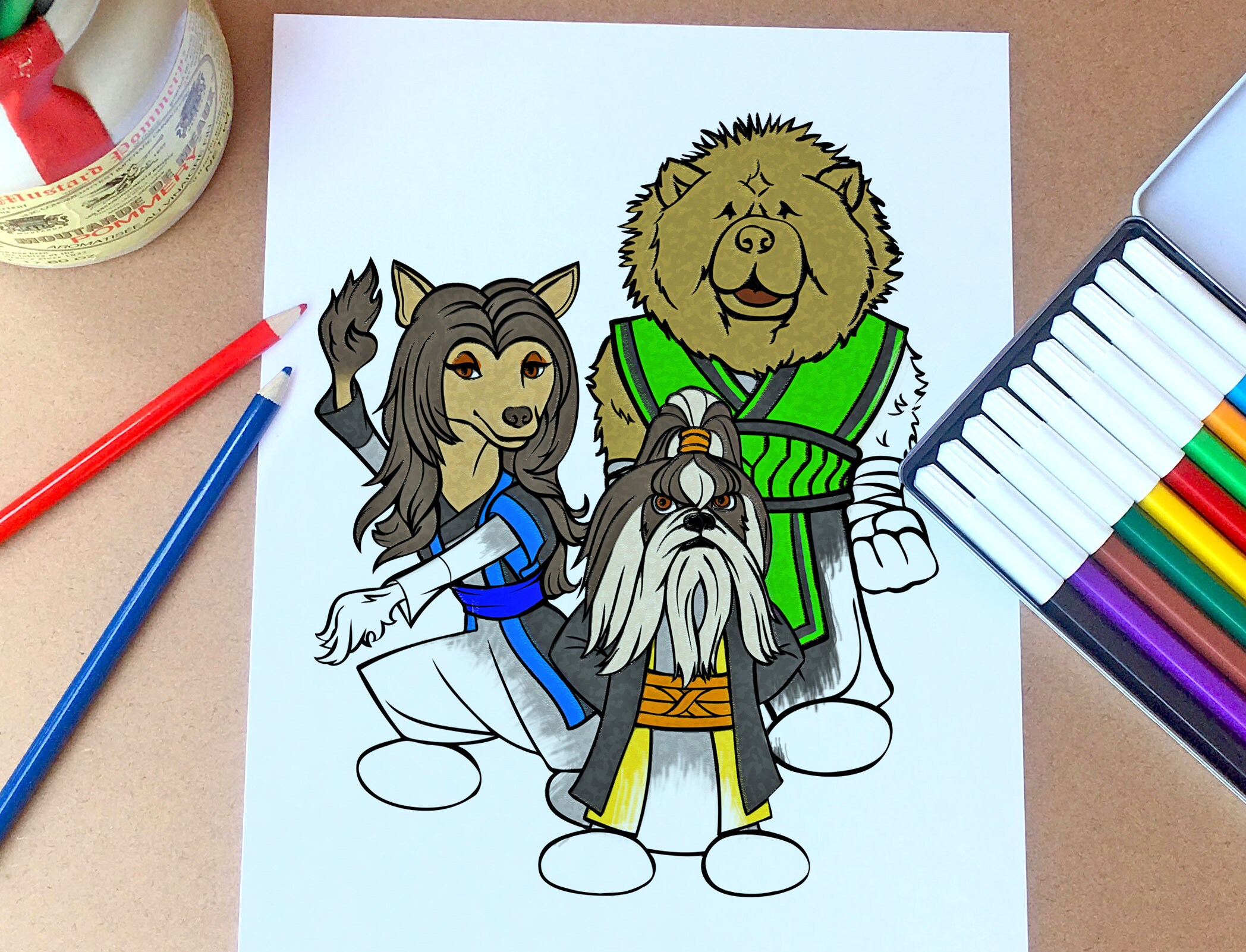 Canine Crooks Cartoon Coloring Pages - Etsy