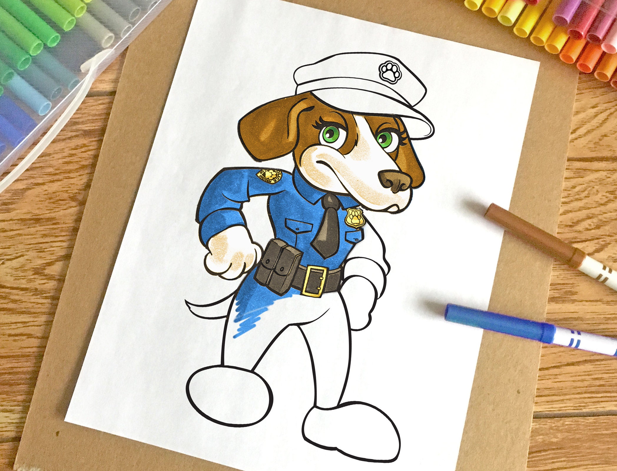 Police Dogs Cartoon Coloring Pages - Etsy