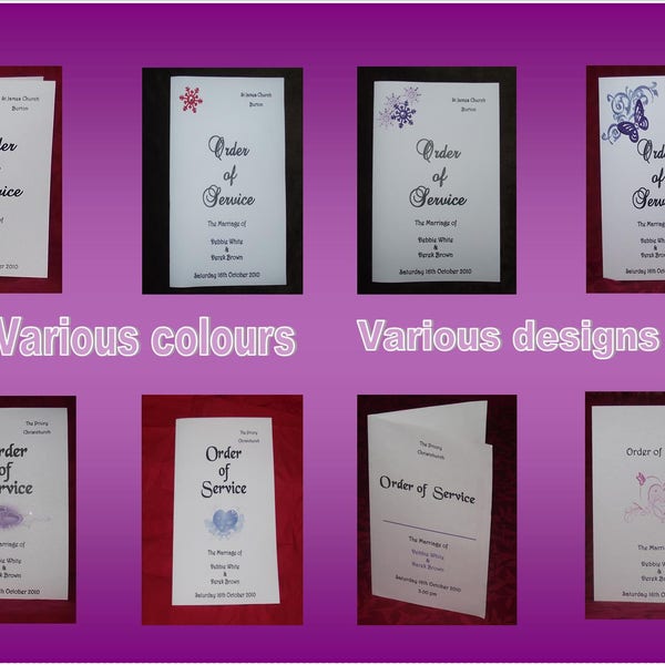 Order of Service - Etsy UK
