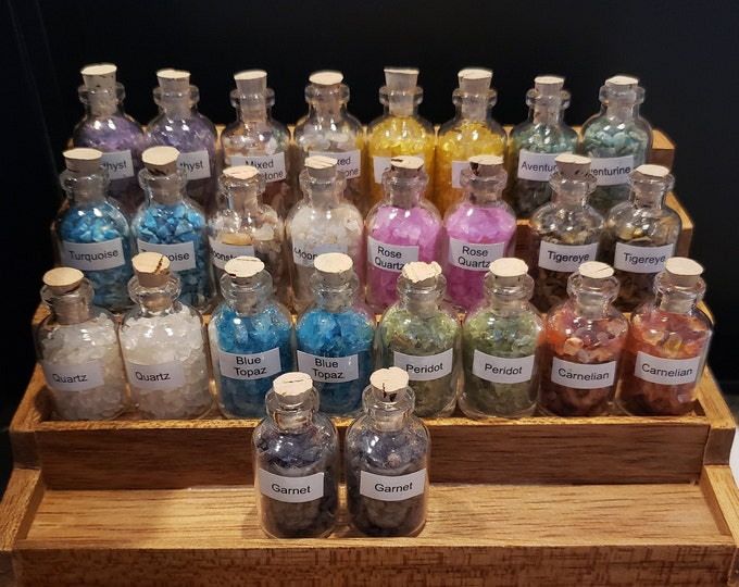 Mini Small Gemstone Crystal Chip Bottles | Etsy