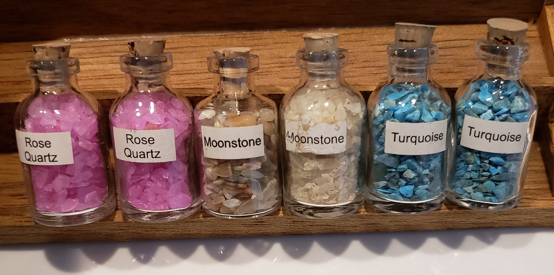 Mini Small Gemstone Crystal Chip Bottles | Etsy