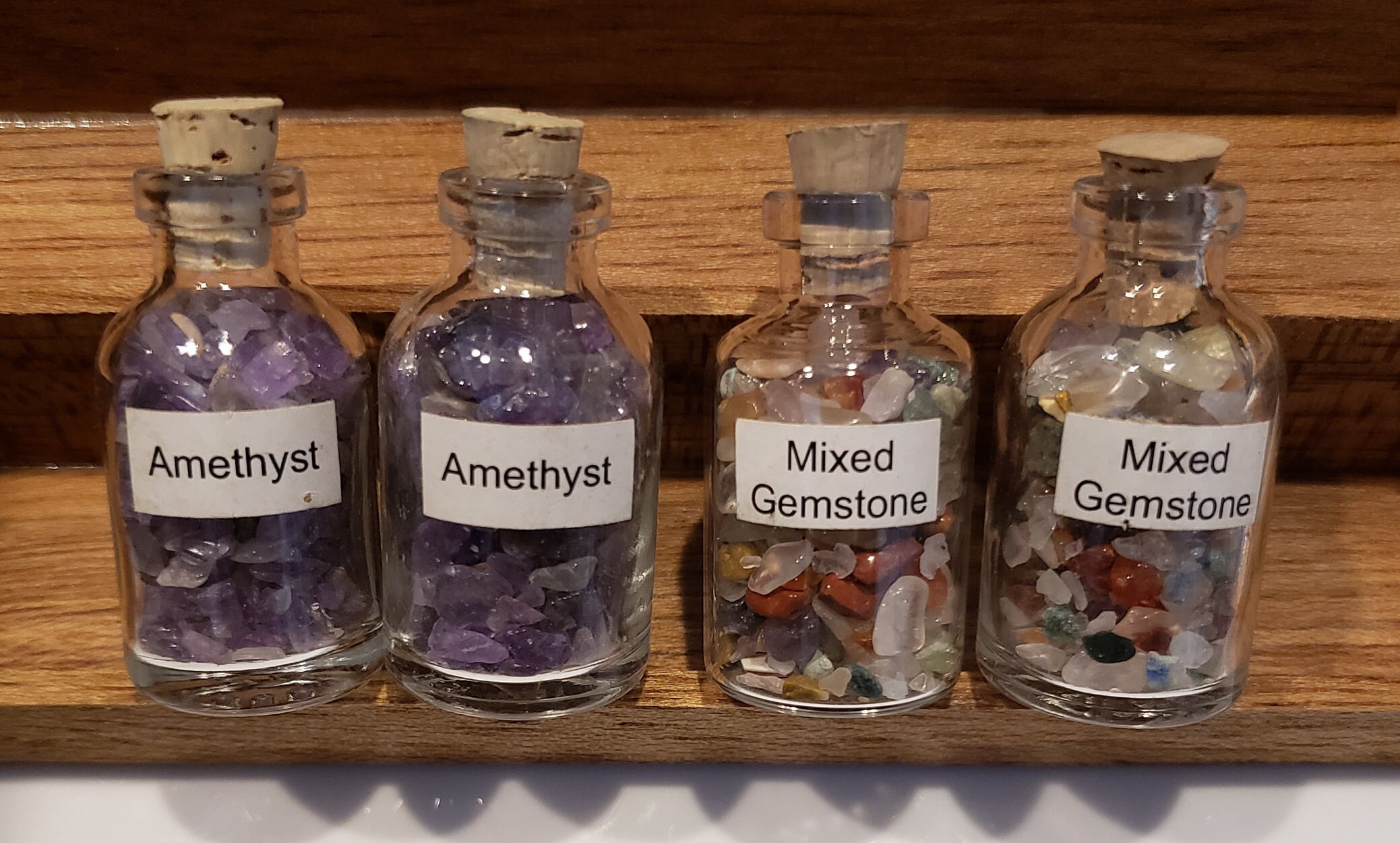 Mini Small Gemstone Crystal Chip Bottles | Etsy