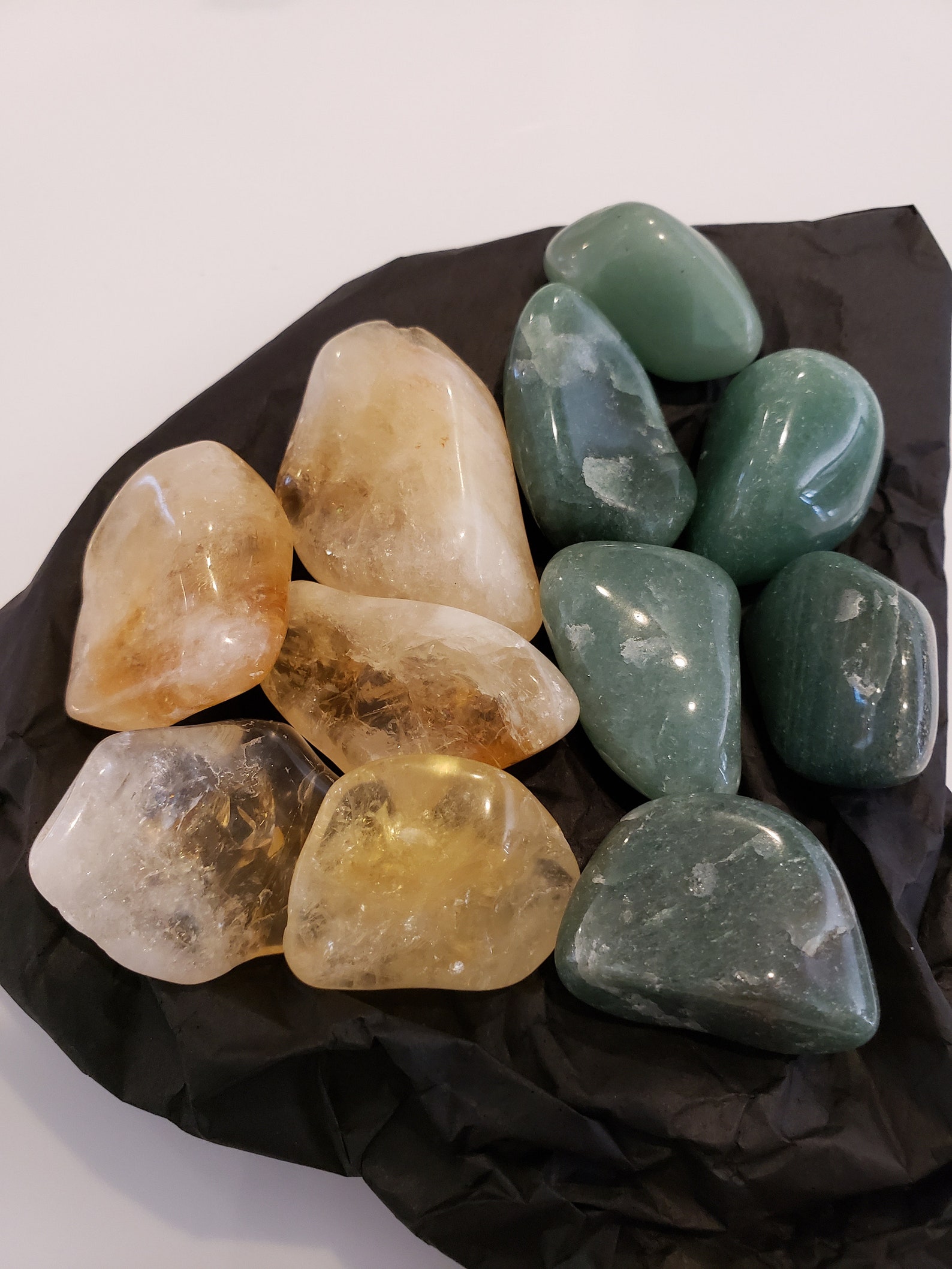 Citrine and Green Aventurine Tumbled Crystal - Etsy