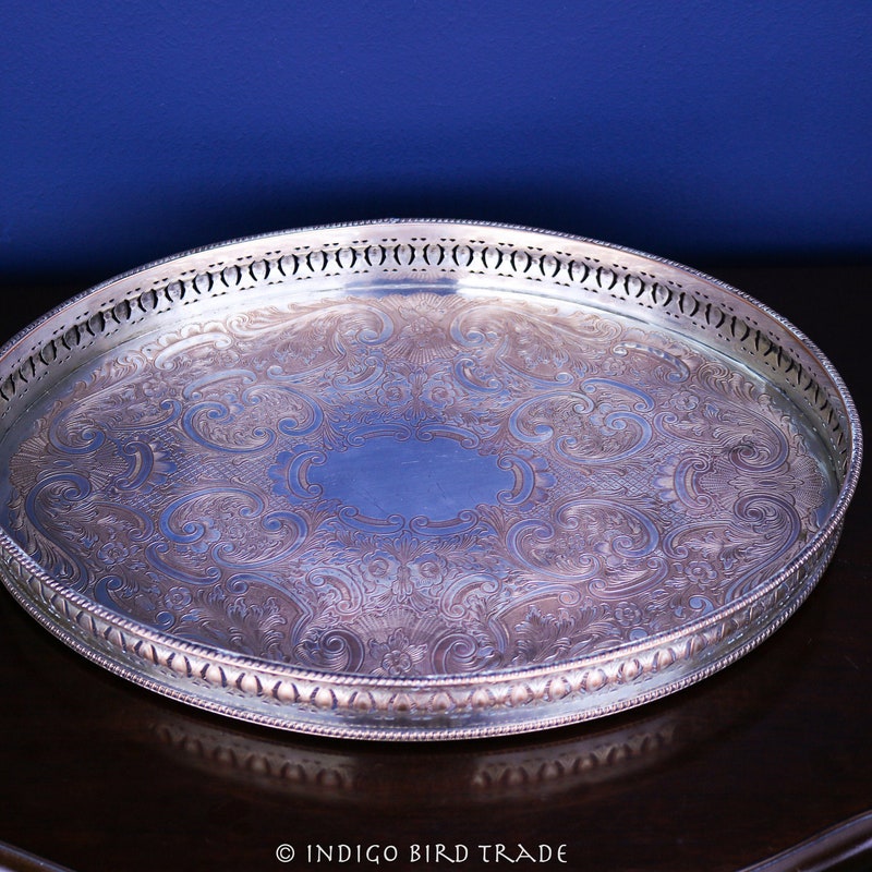 Vintage Silver Tray - Etsy