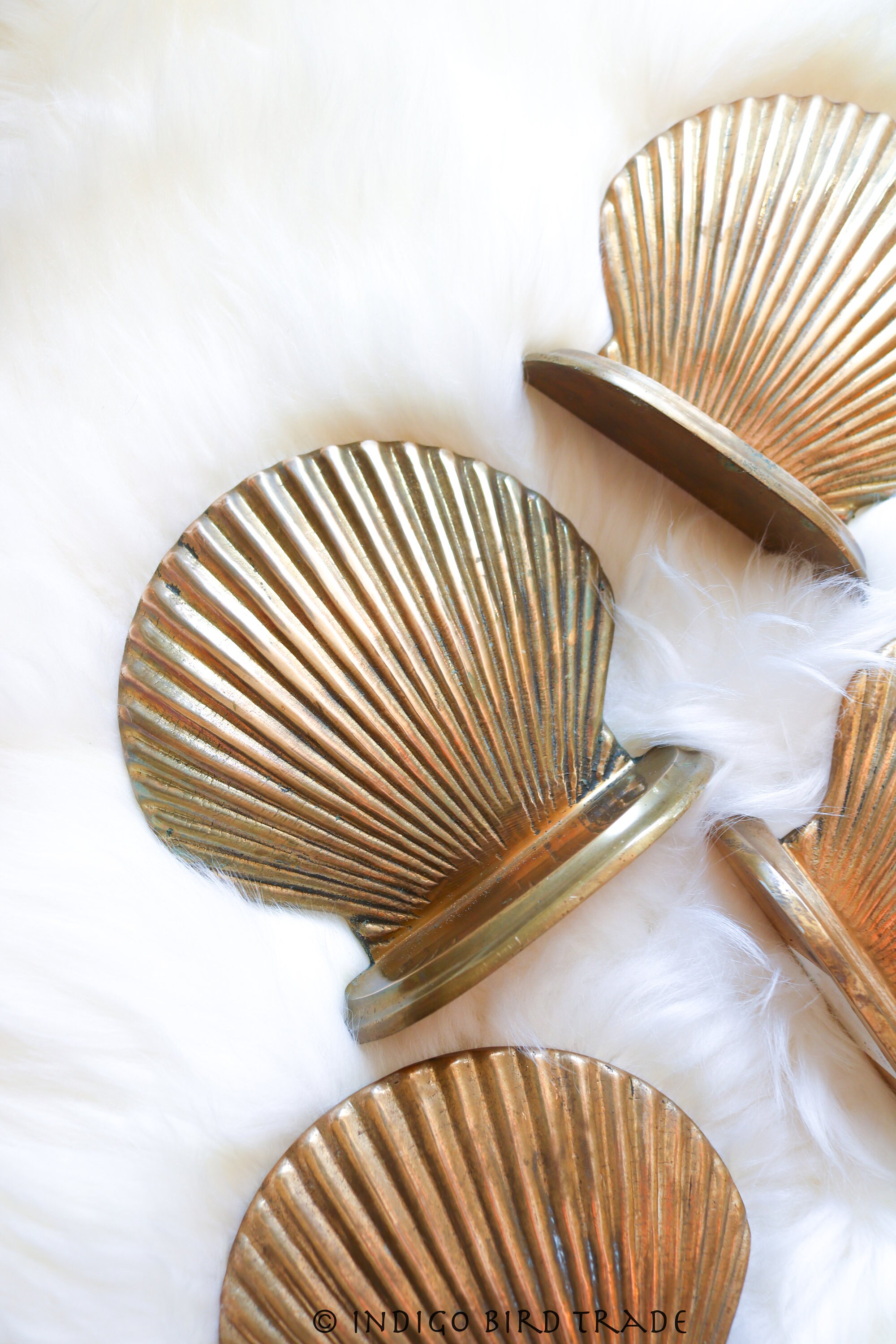 Pair of Brass Shell Bookends Vintage Seashell Clamshell Gold | Etsy