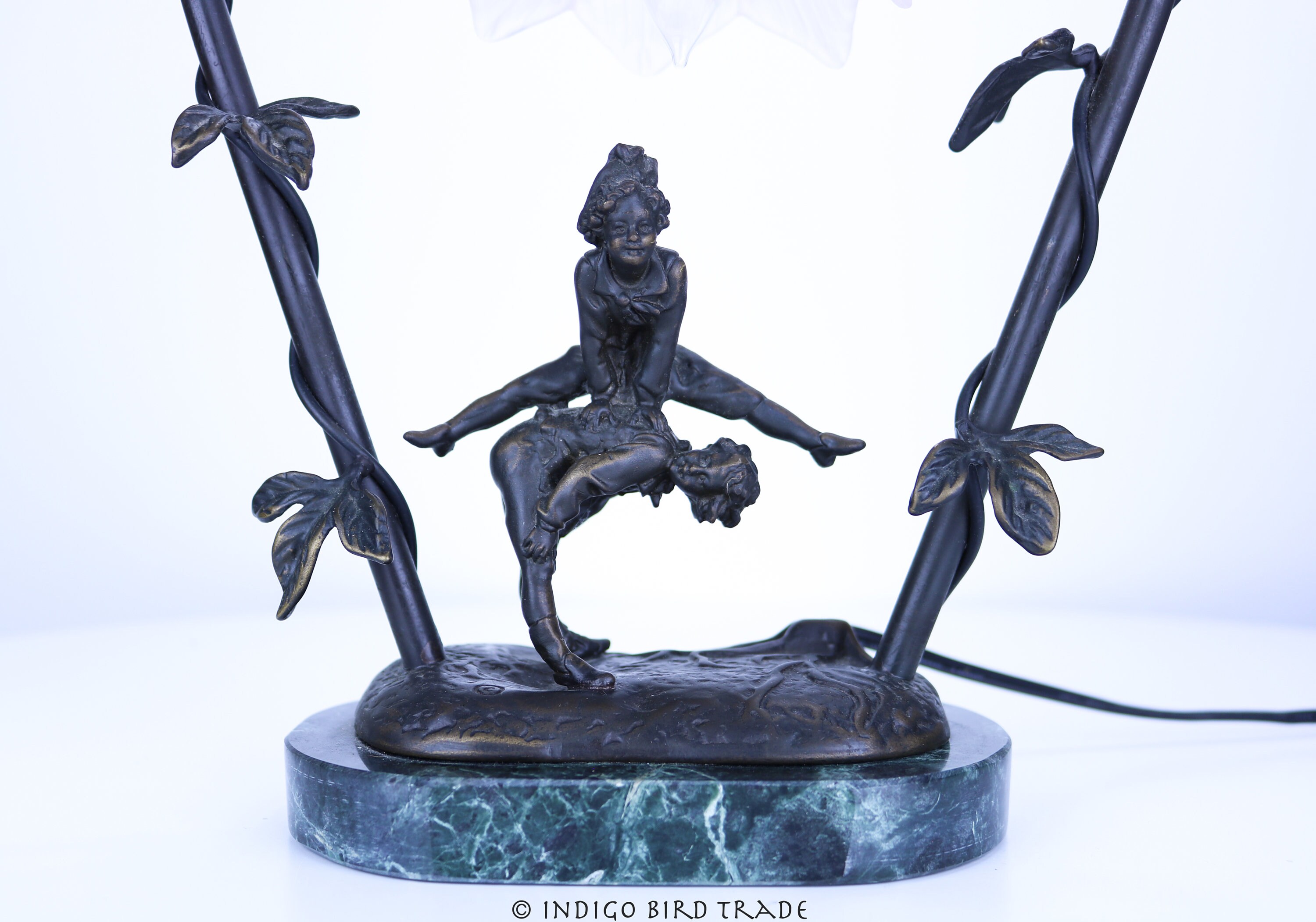 Adorable Vintage Art Nouveau Bronze Boy and Girl Playing Lamp - Etsy