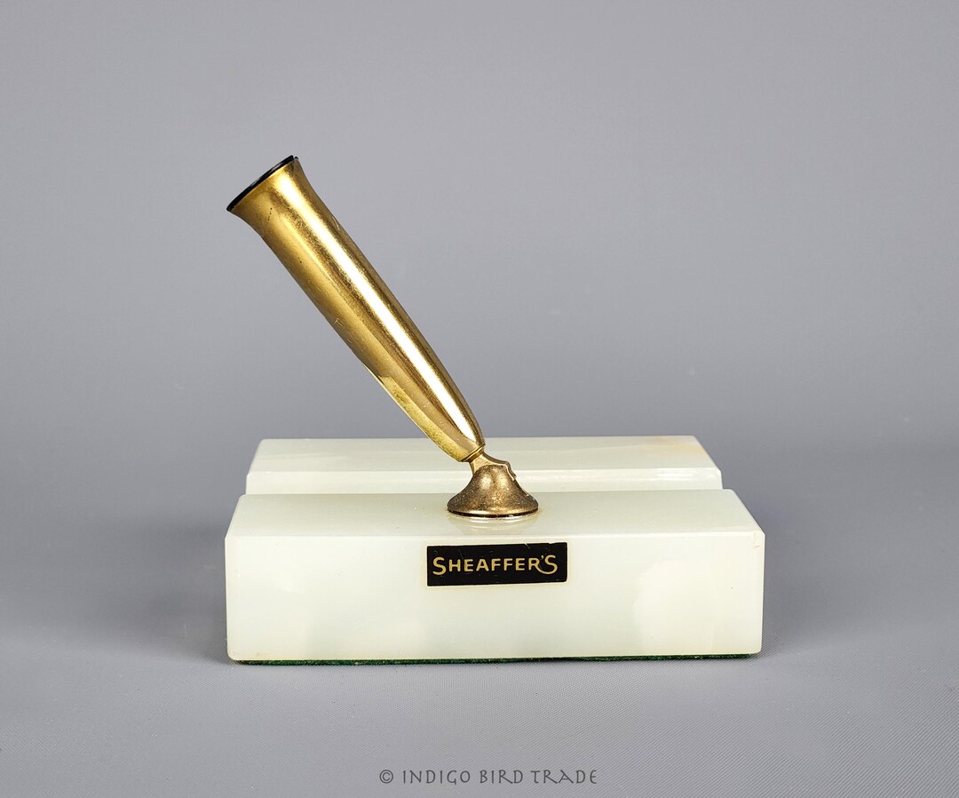 Vintage Sheaffer's Onyx Base Holder for Fountain Pen | Antique Desktop ...
