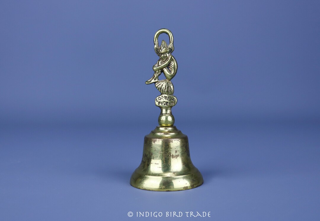 Antique English Pixie Brass Bell Vintage Desk Bell Cornish - Etsy