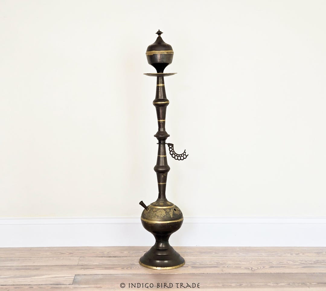 Huge Antique Middle Eastern Arabian Brass Hookah Pipe 37" Tall ...