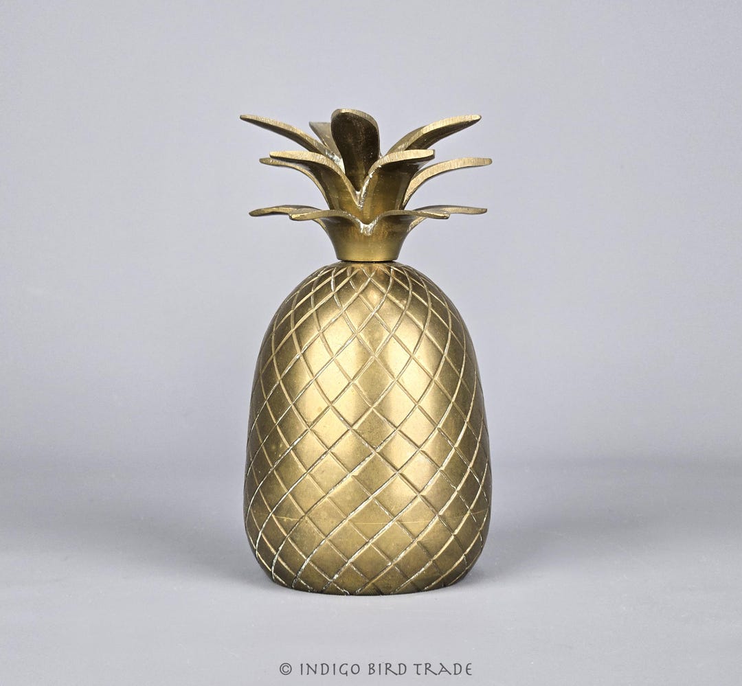 Mid Century Solid Brass Pineapple Sculpture Vintage Pineapple ...