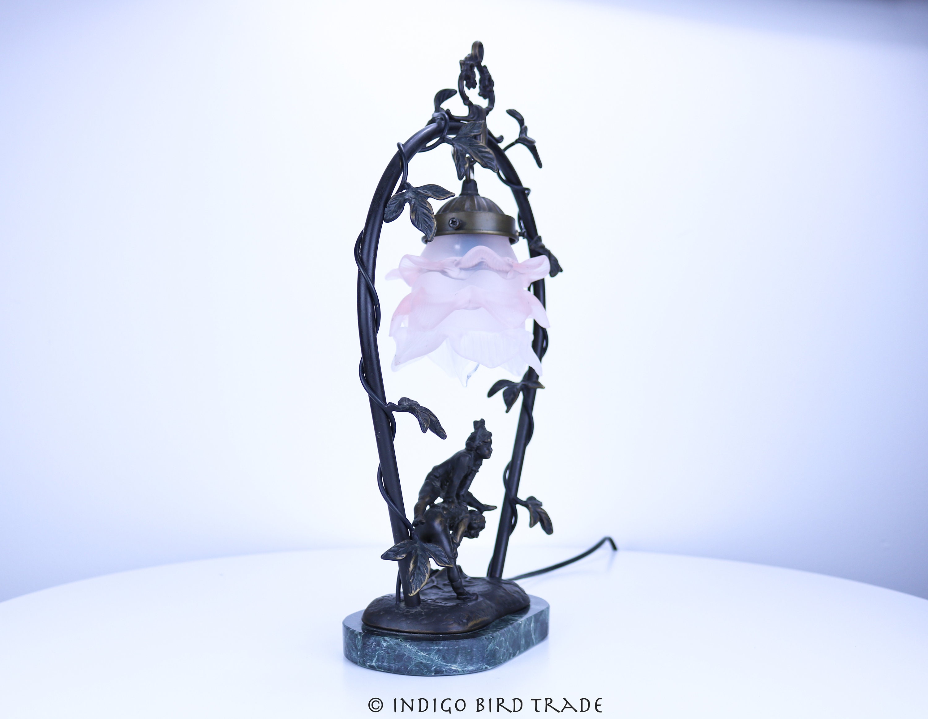 Adorable Vintage Art Nouveau Bronze Boy and Girl Playing Lamp - Etsy