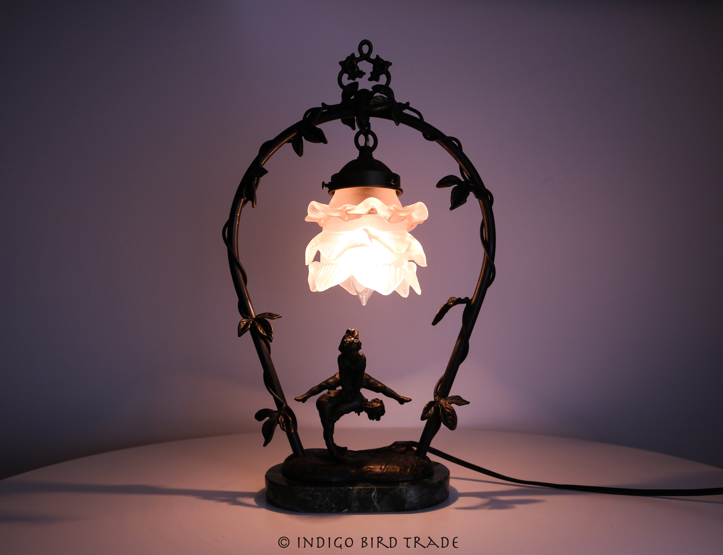 Adorable Vintage Art Nouveau Bronze Boy and Girl Playing Lamp - Etsy