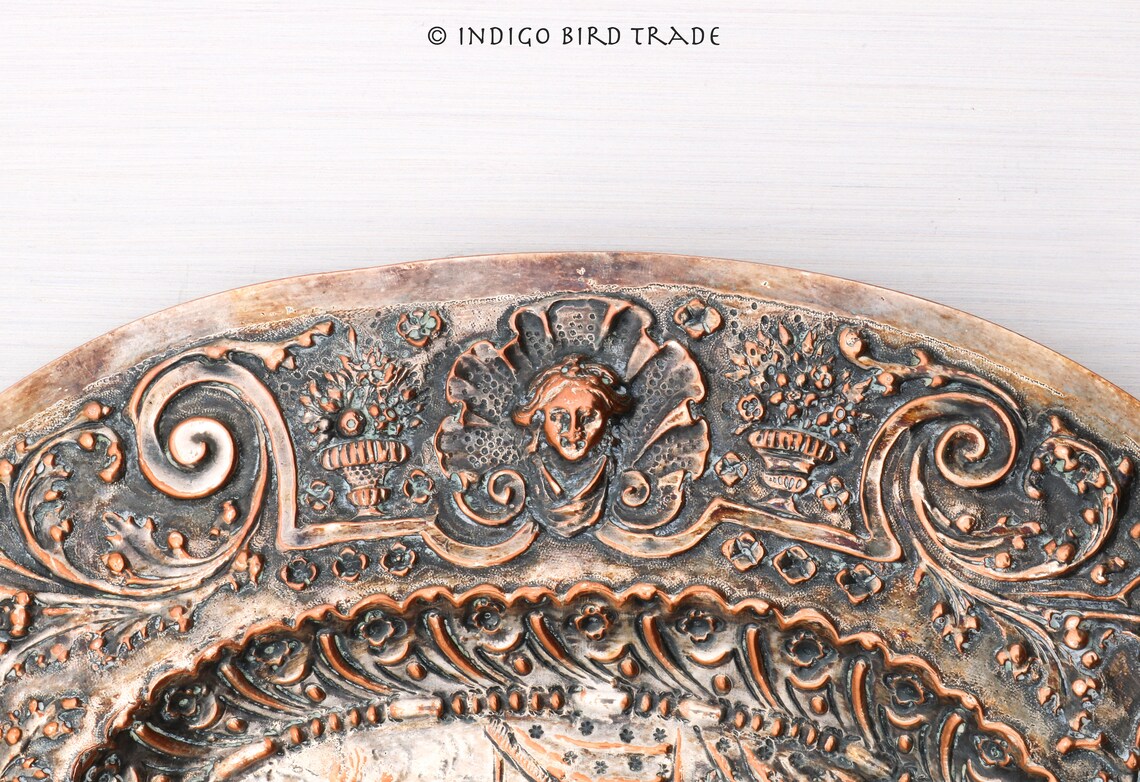 19th Century French Antique Repousse Silver Plated Copper Wall - Etsy