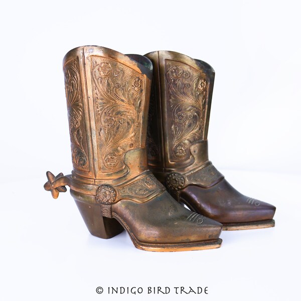 Copper Cowboy Boot Figurine - Etsy