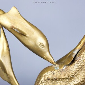 Large Solid Brass Dolphin Sculpture | Vintage Gold Dolphin Statue Mid ...