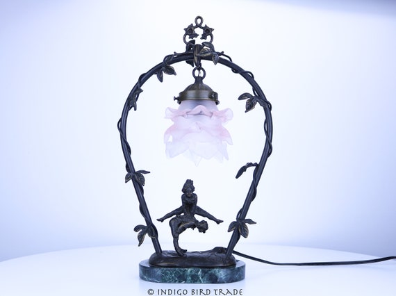 Adorable Vintage Art Nouveau Bronze Boy and Girl Playing Lamp - Etsy