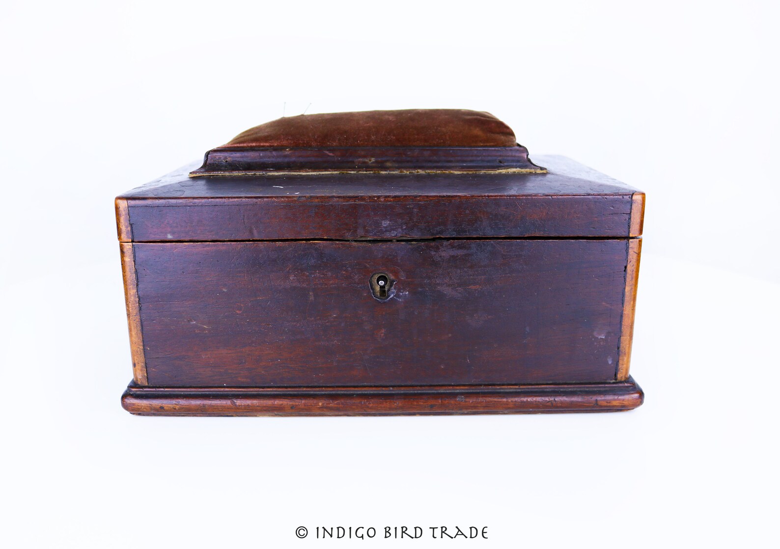 1800s French Mahogany Sewing Box With Pin Cushion on Lid - Etsy