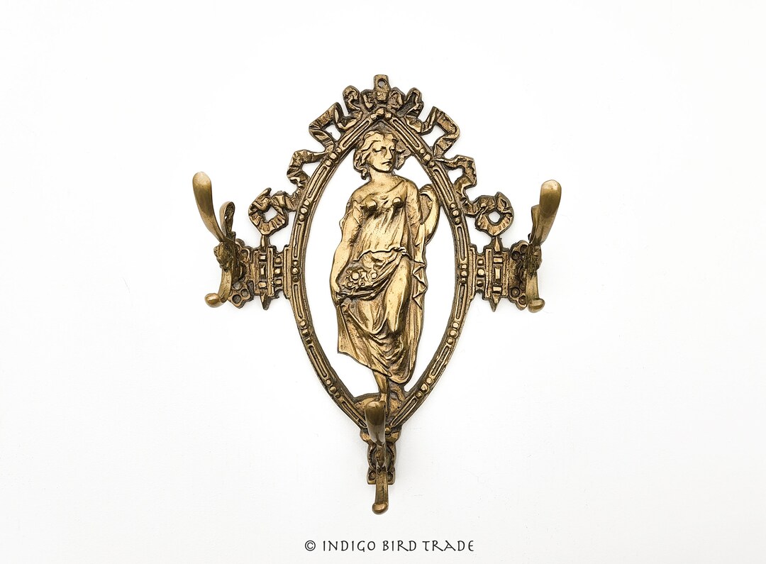 17" Art Nouveau Maidan Bronze Hat and Coat Hanger Plaque | Antique ...