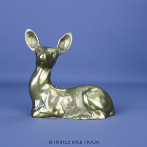 Vintage Brass Deer Fawn Figurine | Gold Metal Doe Statue | Antique Elk ...