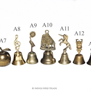 Vintage Solid Brass Bell Lot | Bronze Hand Bell | Ornate Christmas Bell ...