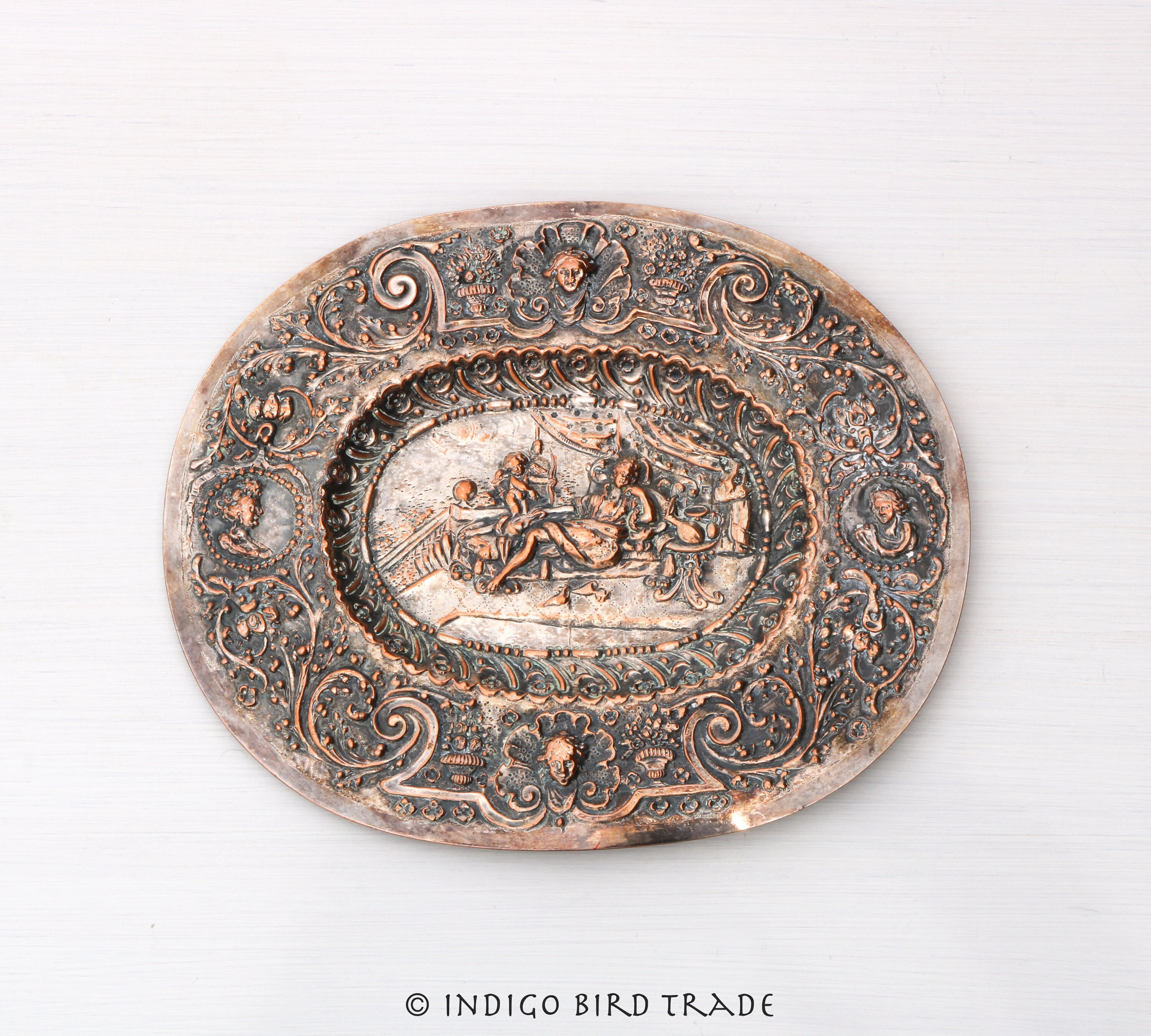 19th Century French Antique Repousse Silver Plated Copper Wall - Etsy