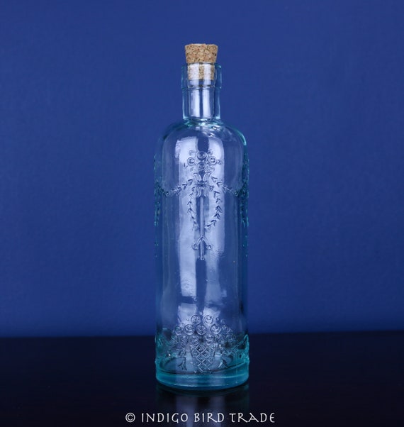 Light Blue Glass Bottle