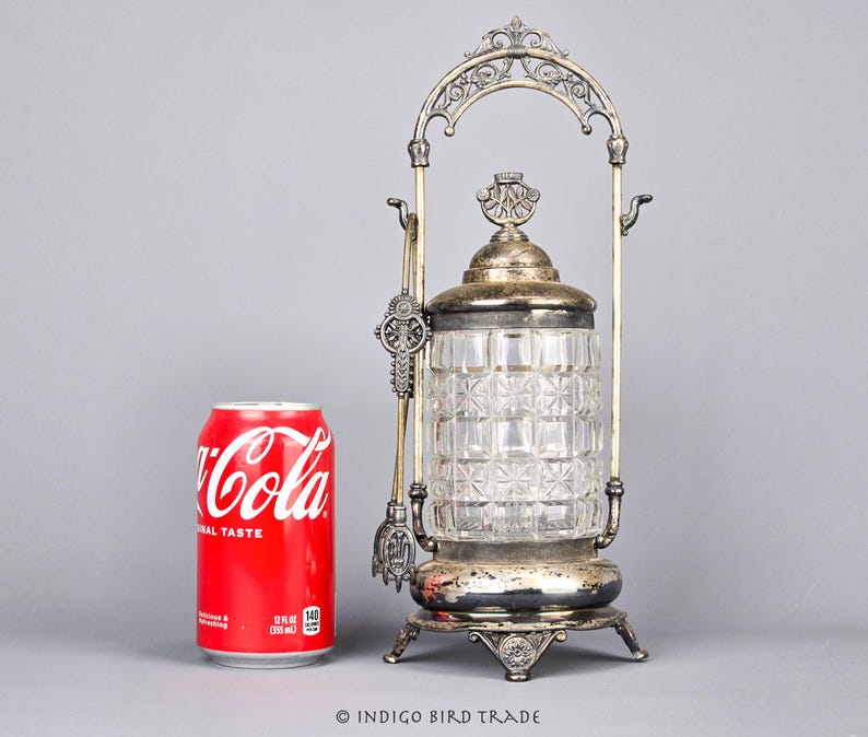 1880's Silverplate Pickle Castor Jar and Tongs by Simpson Hall Miller ...