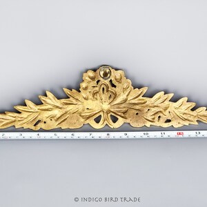 Large Vintage Brass French Bow Ornate Pediment | Antique Wall Hanging ...