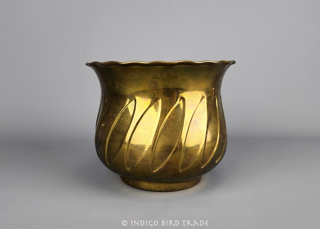 Vintage Brass Planter Ornate Design | Gold Metal Indoor Plant Pot ...