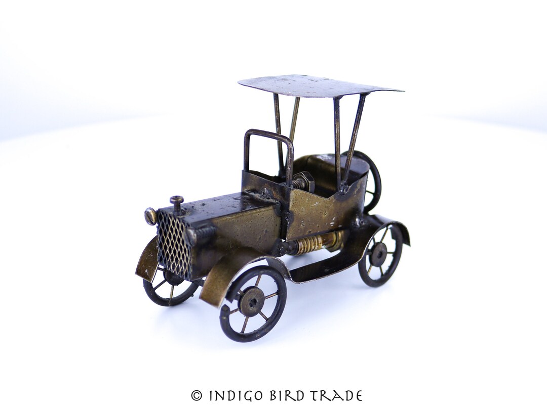 Antique Metal Classic Ford Retro Car Sculpture | Vintage Handcrafted ...