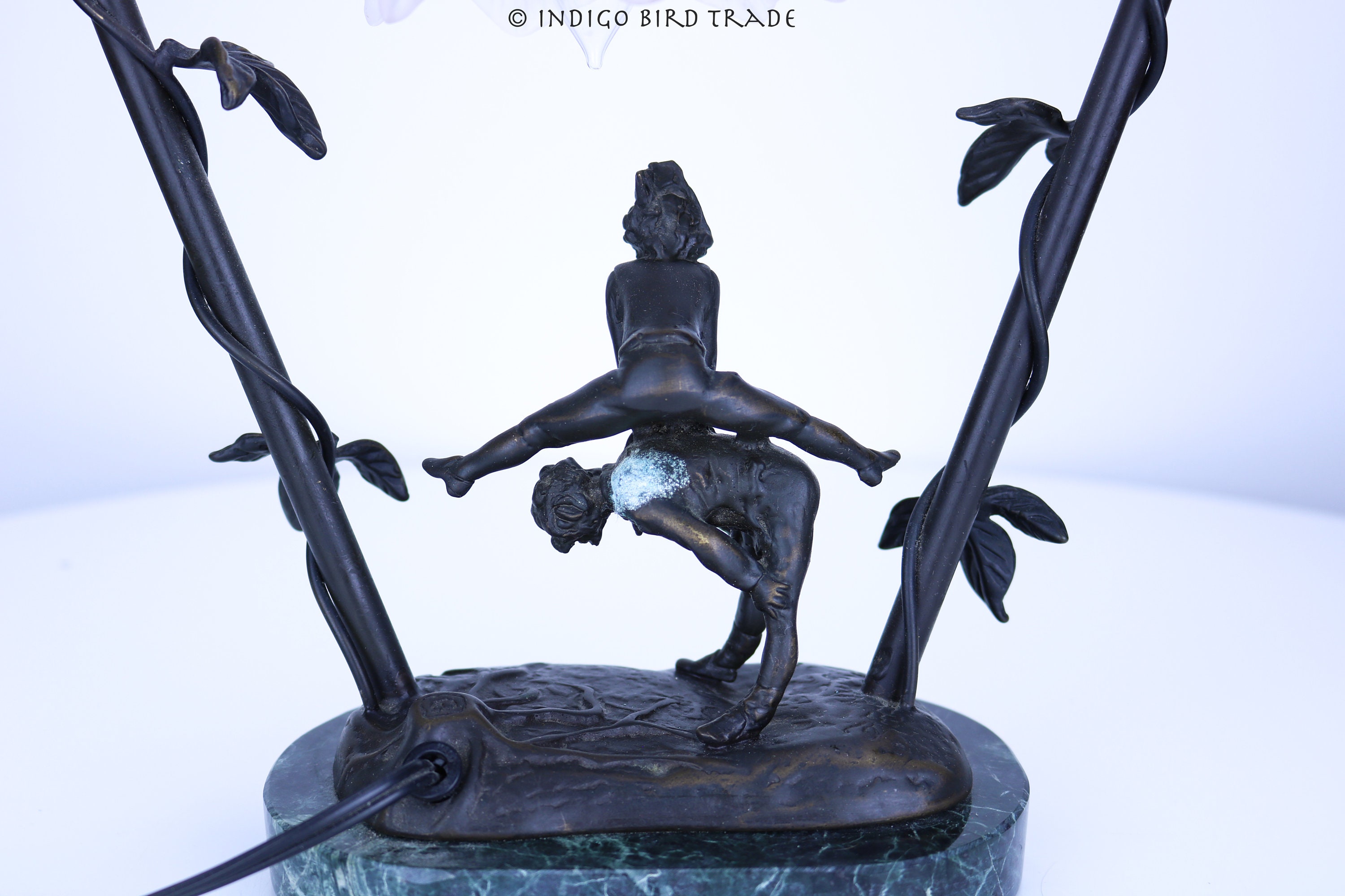 Adorable Vintage Art Nouveau Bronze Boy and Girl Playing Lamp - Etsy