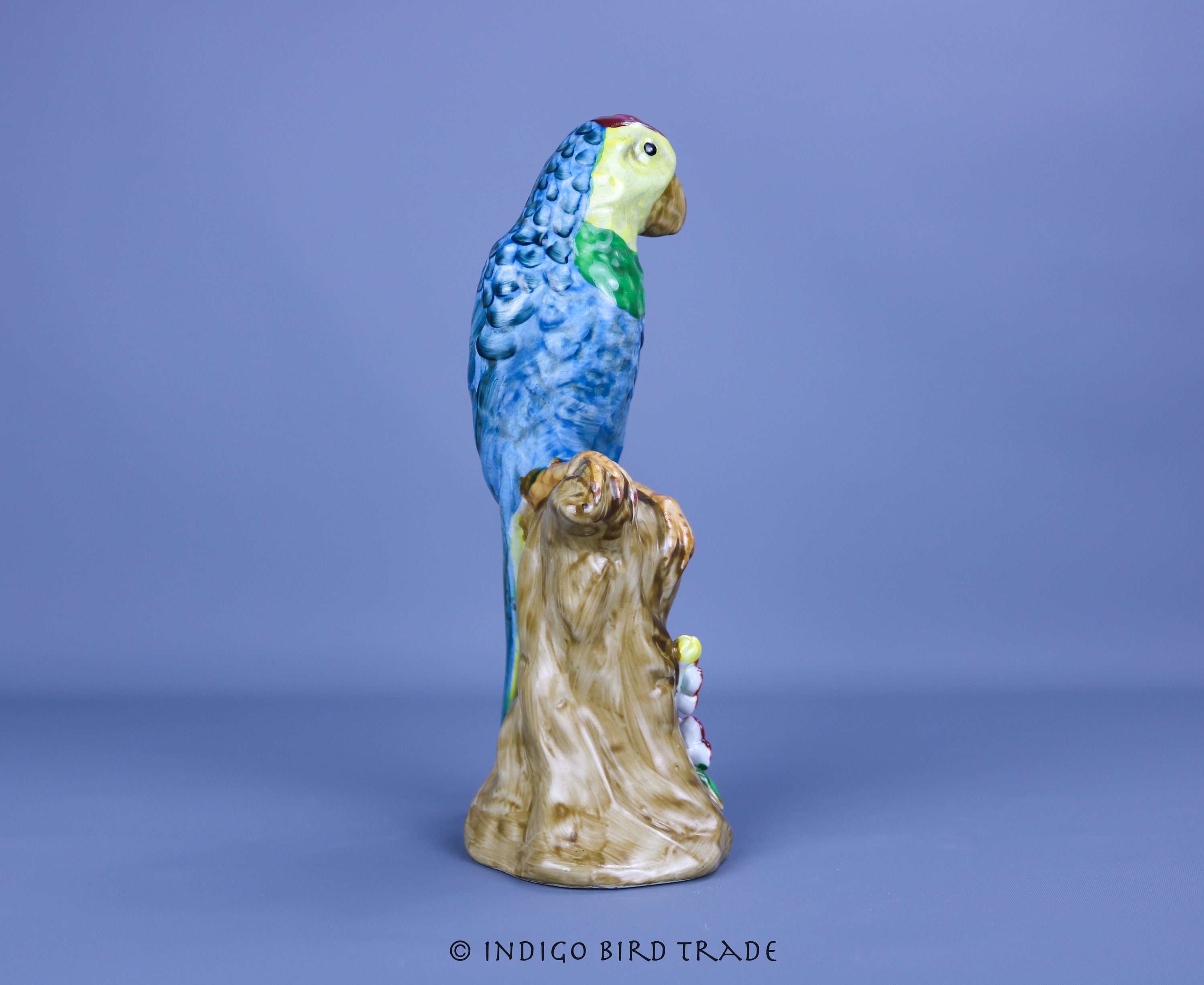 Vintage Majolica Parrot Porcelain Figurine Ceramic Colorful | Etsy