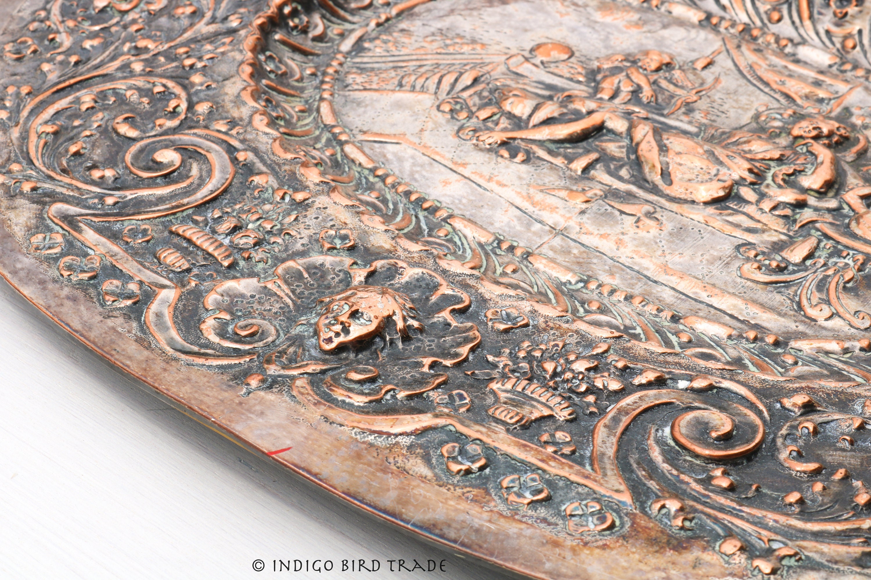 19th Century French Antique Repousse Silver Plated Copper Wall | Etsy