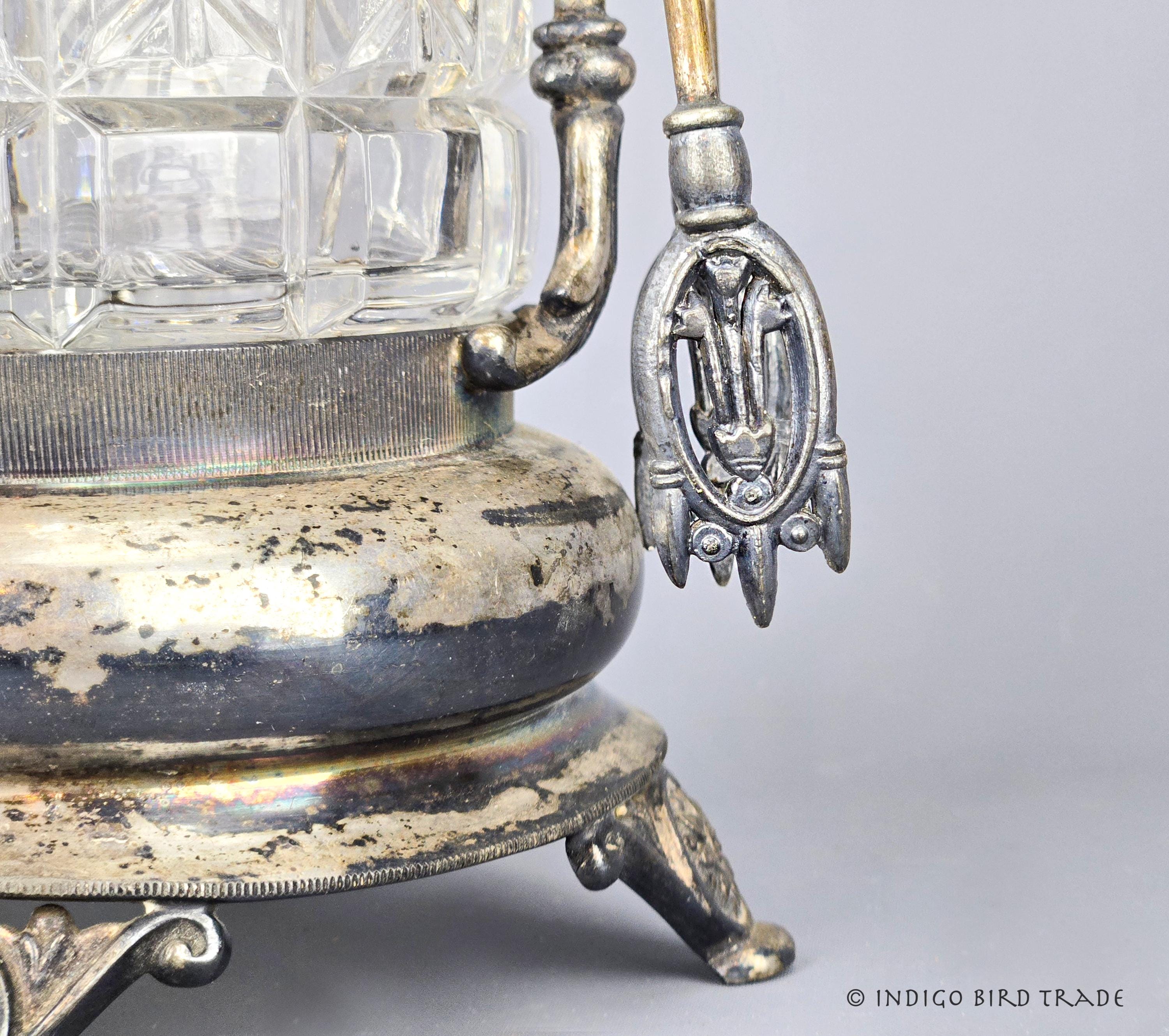 1880's Silverplate Pickle Castor Jar and Tongs by Simpson Hall Miller ...