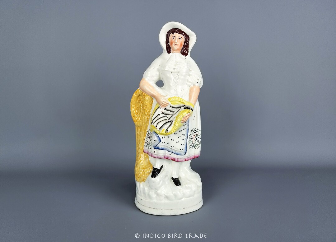 1860s English Staffordshire Statue of Fishmonger Antique Pottery ...