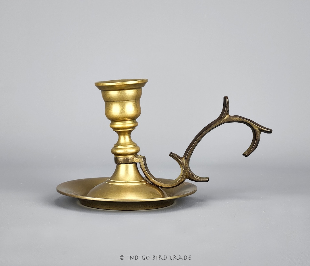 Antique Art Nouveau Solid Brass Chamber Candlestick | Vintage ...