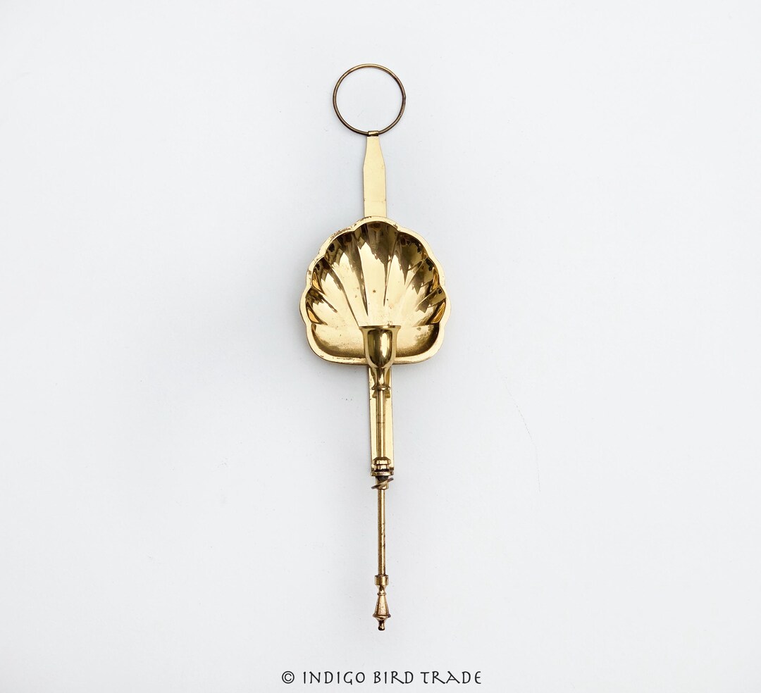 1960's Solid Brass Clam Scallop Sea Shell Wall Sconce Adjustable Candle ...