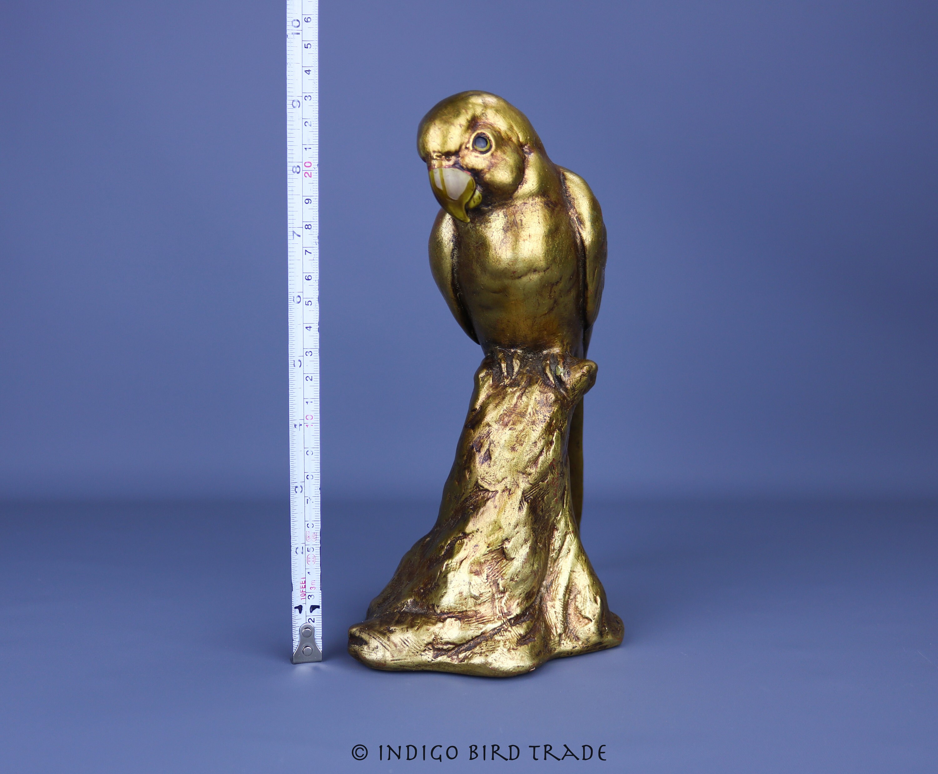 Rare Vintage Gold Ceramic Parrot Statue by Anthony Freeman - Etsy