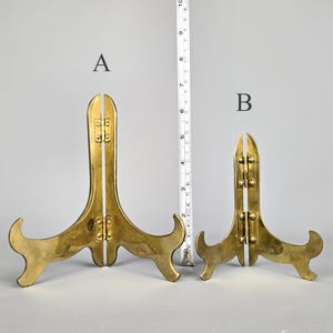 Brass Folding Display Stand Easel Vintage Gold Book Plate Holder Solid Brass Table Top Picture ...