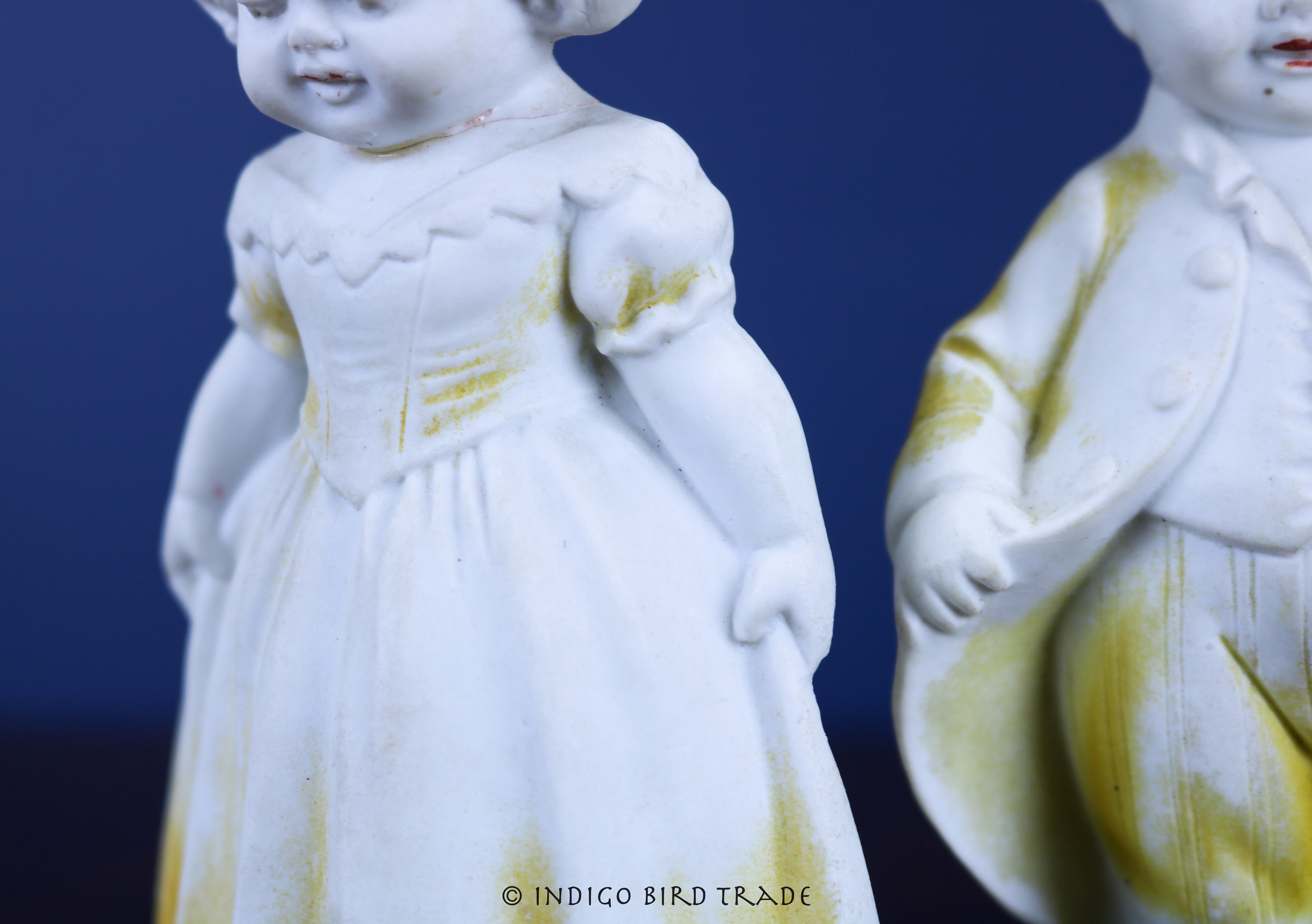 1900's Antique German Bisque Figurines Boy and Girl | Etsy