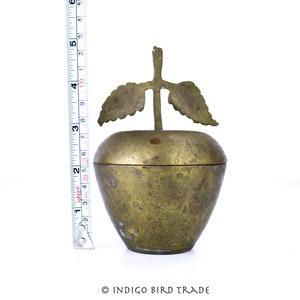 Vintage Brass Apple Container With Lid | Gold Metal Apple Jar Jewelry ...