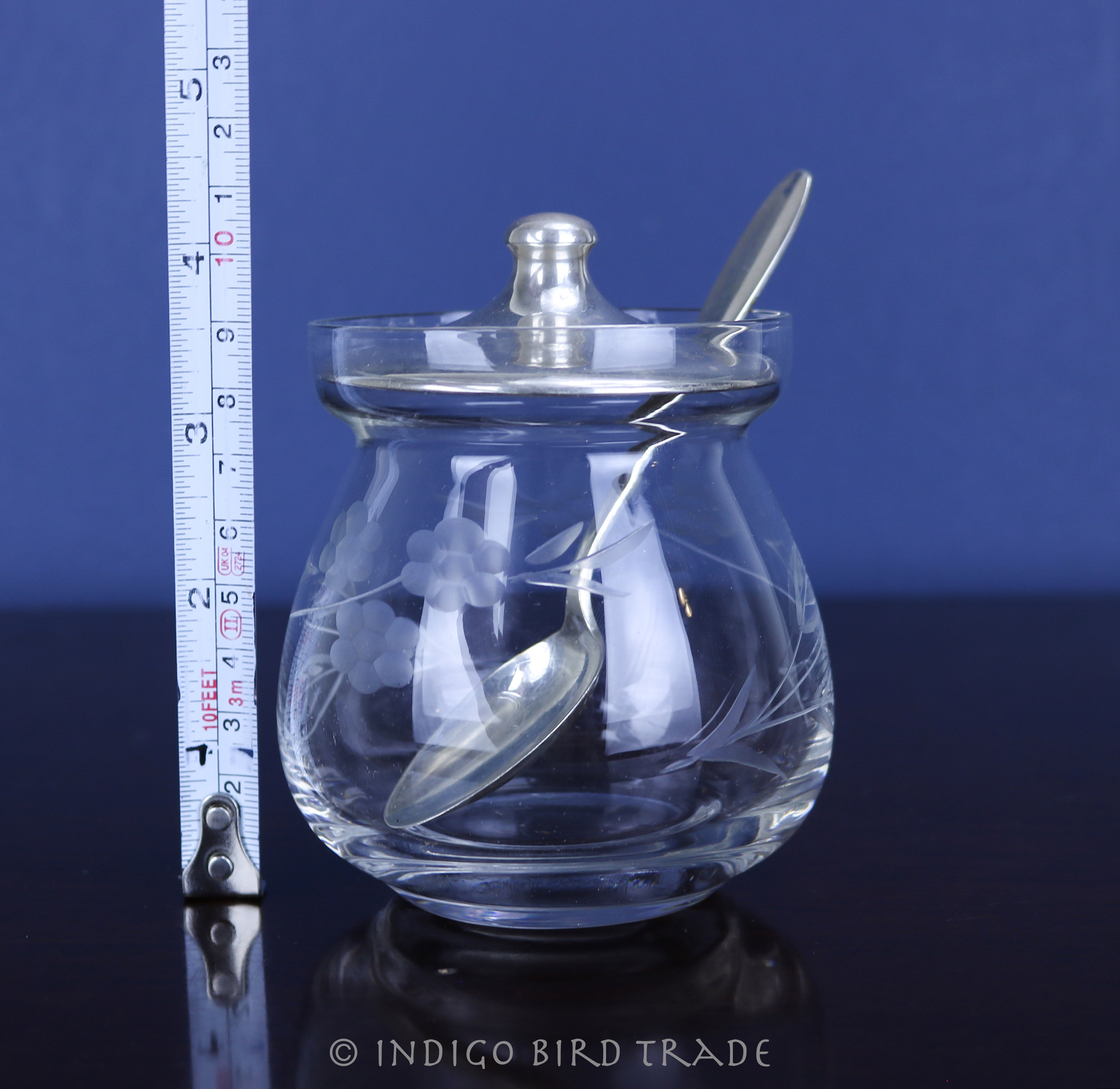 Antique Sterling Silver and Etched Glass Mustard Jar Lid & | Etsy