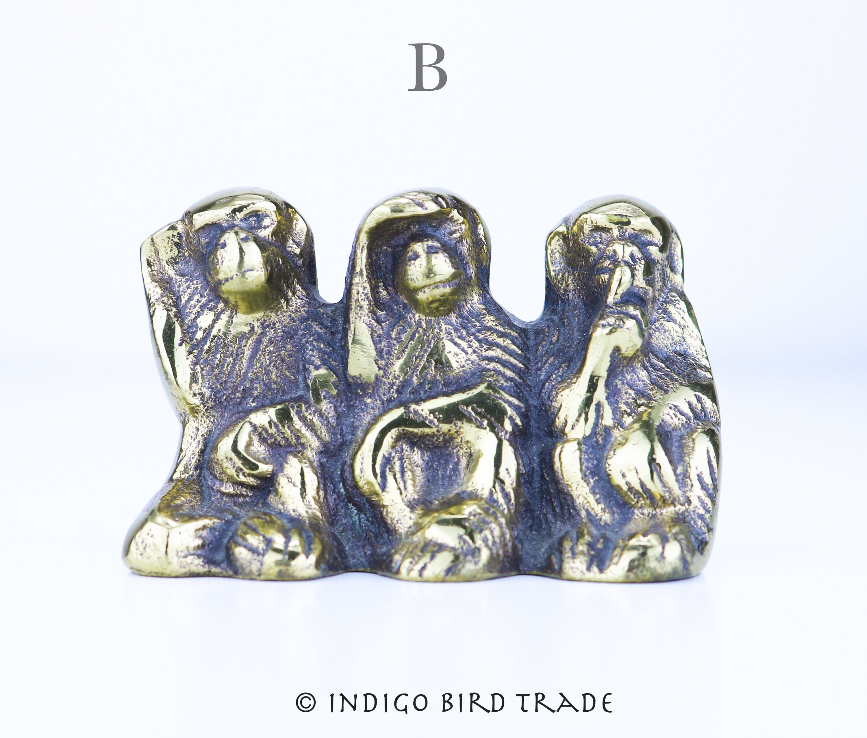 Vintage Brass Three Wise Monkey Figurine Antique Gilt Bronze | Etsy