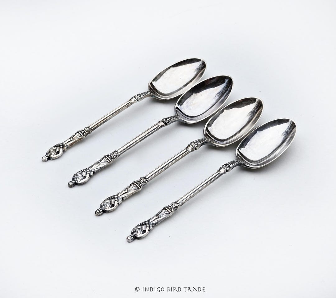 1890's Antique Silver Plate Apostle Spoons John Henry Potter Sheffield ...