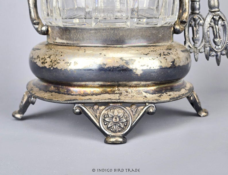 1880's Silverplate Pickle Castor Jar and Tongs by Simpson Hall Miller ...
