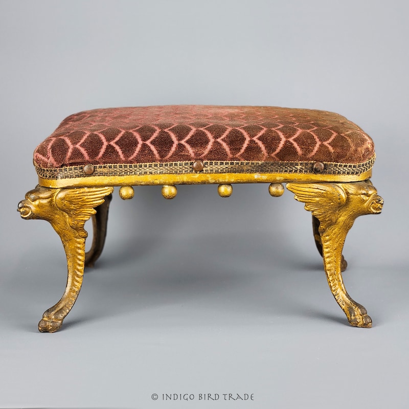 Antique Footstool - Etsy