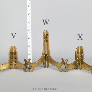 Brass Folding Display Stand Easel Vintage Gold Book Plate Holder Solid Brass Table Top Picture ...