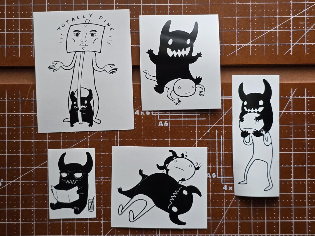 Depression Monster, 5 Vinyl Sticker Pack! by Tam Minh Nguyen ...