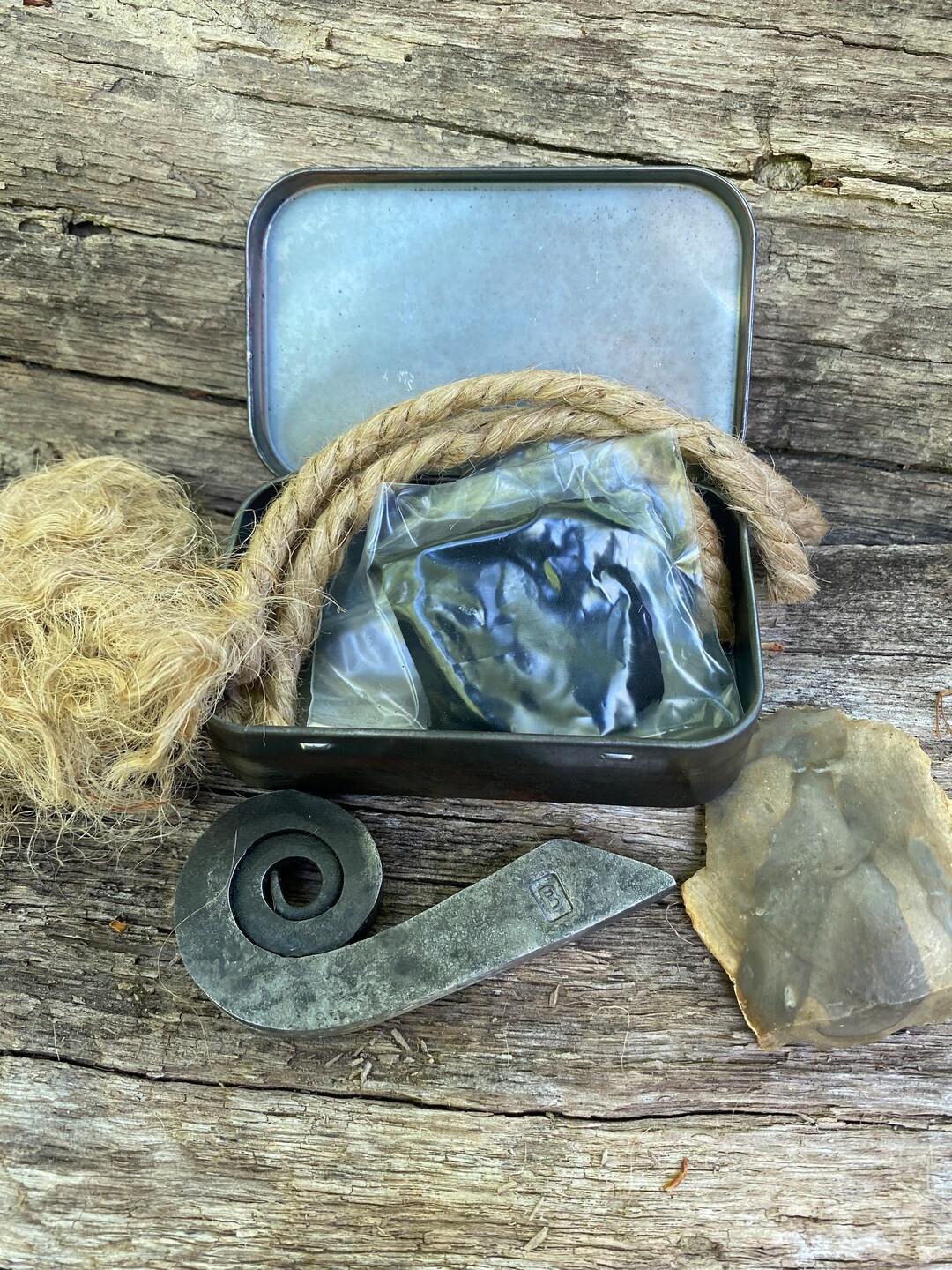 Flint & Steel Set. Complete Fire Making Kit With Scottish Snail Striker ...